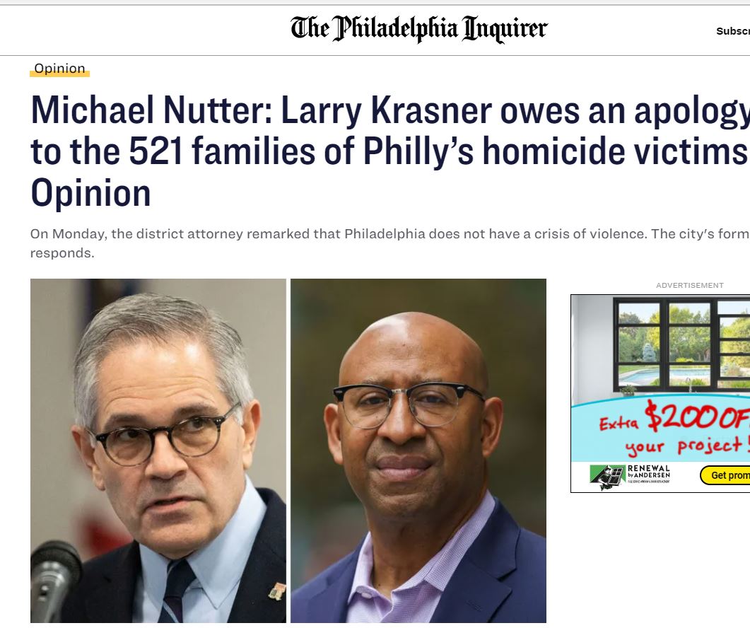 Former Philly Mayor Blames Woke White Democrat Prosecutor for 521 ...